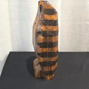 Accents | Vintage Folk Art Hand Carved Wood Cat Figurine Orange Tabby ...